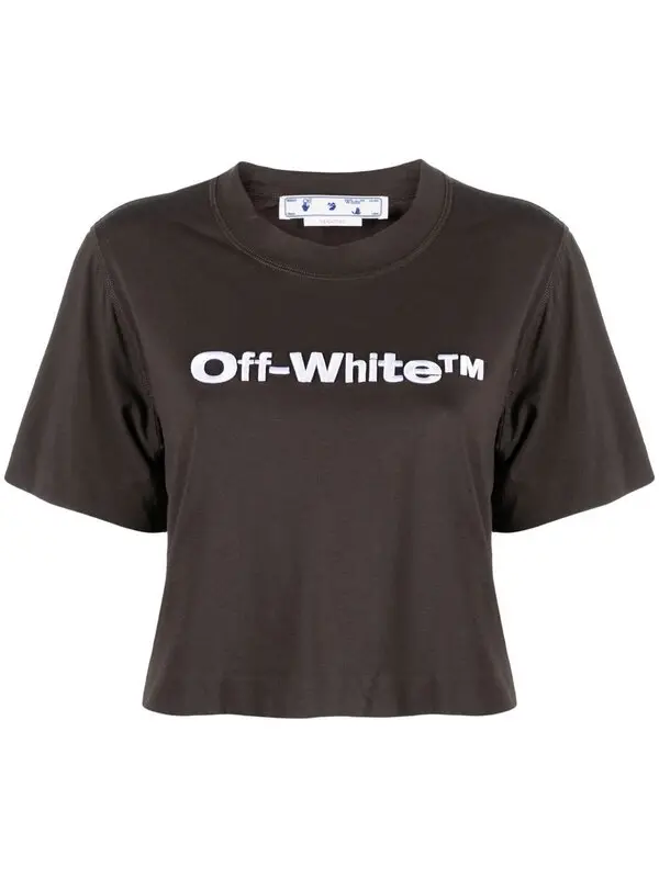 Off-White Cropped Logo T-shirt