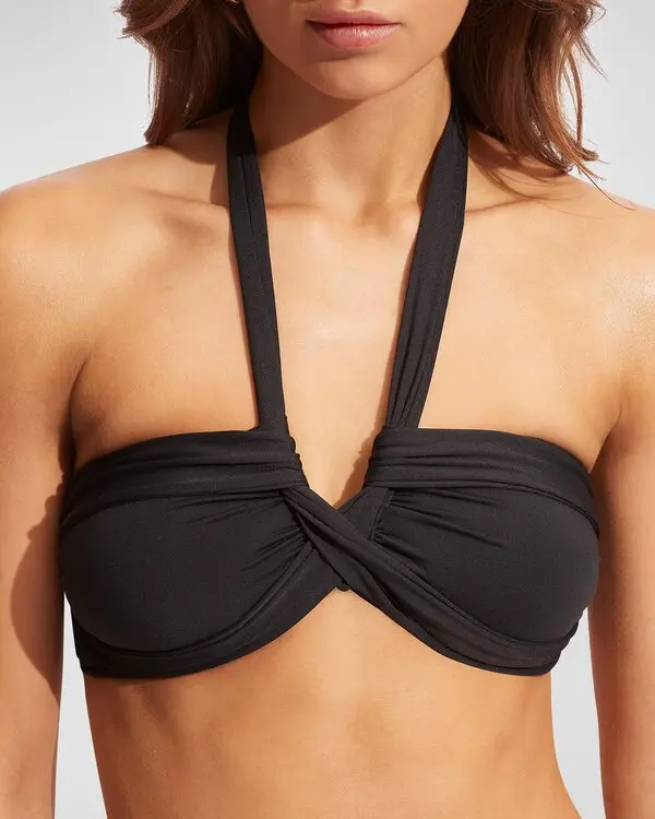 Seafolly Halter Bandeau Bikini Top - Black