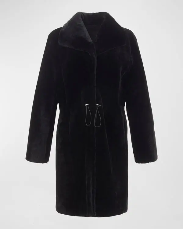 Gorski Reversible Belted Shearling Stroller Jacket - Black