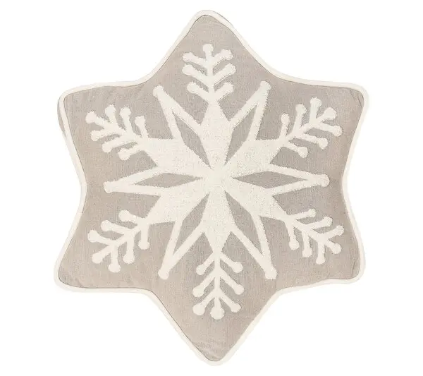 C&F HOME Snowflake Shaped 18' X 18' Tufted Thro W Pillow - One-color