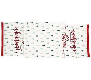 VALERIE PARR HILL 14' X 72' Tree Holiday Red Christmas Table Runn Er Valerie