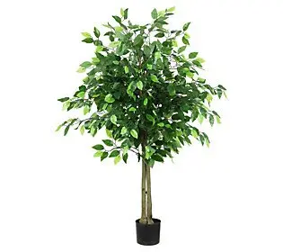 SAFAVIEH Faux Bush Ficus 55' Potted Tree