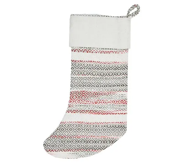 C&F HOME Cozy Nordic Red/gray Christmas Stockin G Holidays