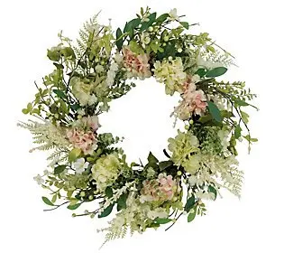 PULEO INTERNATIONAL Puleo 24' Hydrangea And Dogwood Floral Spring W Reath