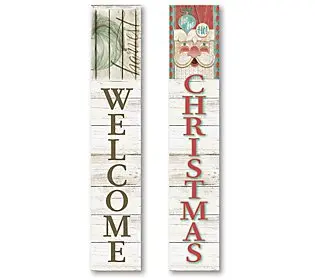 COURTSIDE MARKET Harvest & Ho Ho Ho 7x40 Double-sided Porch Sign