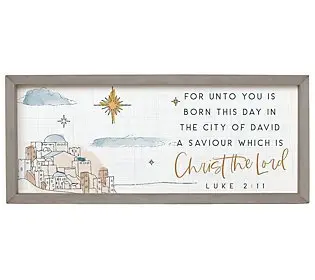 SINCERE SURROUNDINGS 24' Unto You Is Born Farmh Ouse Frame