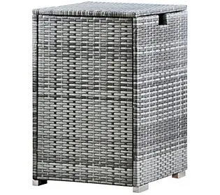TEAMSON Patio Wicker Hideaway Gas Tank Table For Fire P Ts