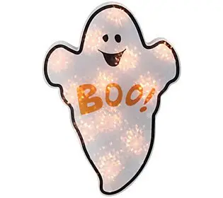 NORTHLIGHT 12' Lighted Holographic Ghost Window Decoration - One-color