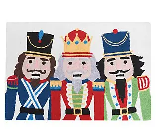 VALERIE PARR HILL 2' X 3' Nutcracker Trio Hooked Christmas Area R Ug Valerie