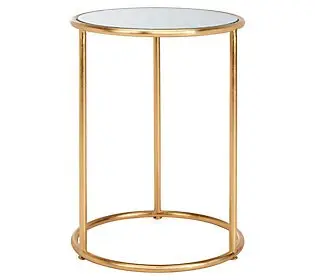 SAFAVIEH Shay Glass Top Gold Leaf Accent Table