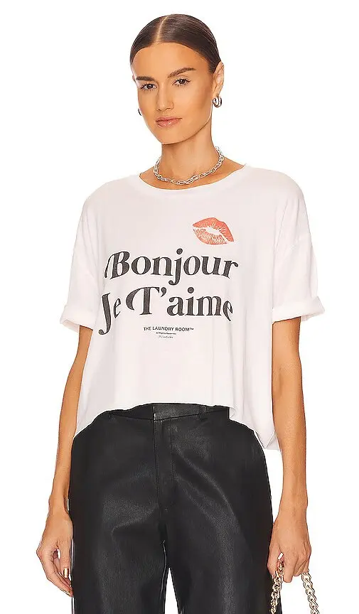 THE LAUNDRY ROOM Je T'aime Crop Oversized Tee
