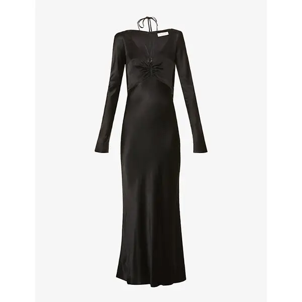 bec and bridge black silk dress THE CHARLOTTE POLKA DOT DRESS IN Black X-Large main image 1