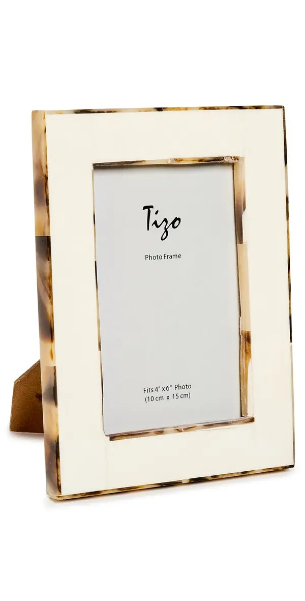 TIZO DESIGN Resin With Faux Horn Border Frame 4x6