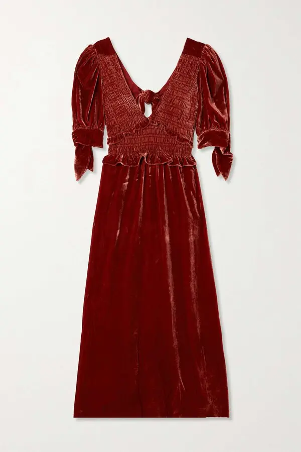 knee length dresses for ladies Long Sleeve Day Gown - MIDI