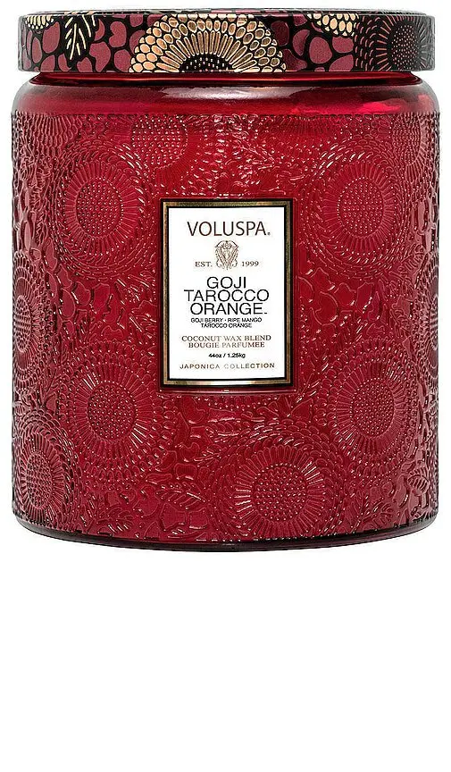 Voluspa Luxe Candle In Red - Goji & Tarocco Orange