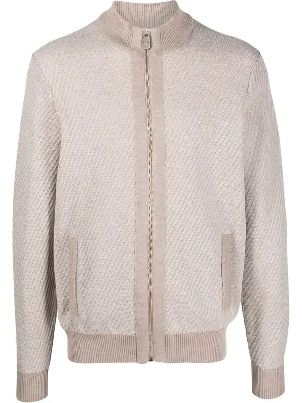 BILLIONAIRE Zipped-up Knit Bomber Jacket