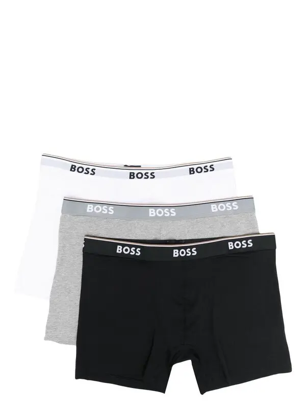 Hugo Boss Pack Of Three Logo-waistband Boxer Briefs