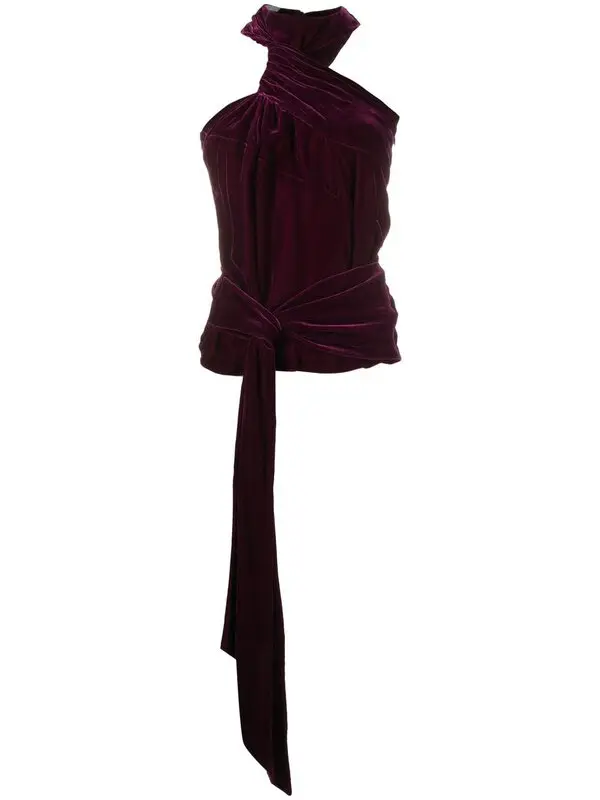 Stella McCartney Velvet Halterneck Top - Purple