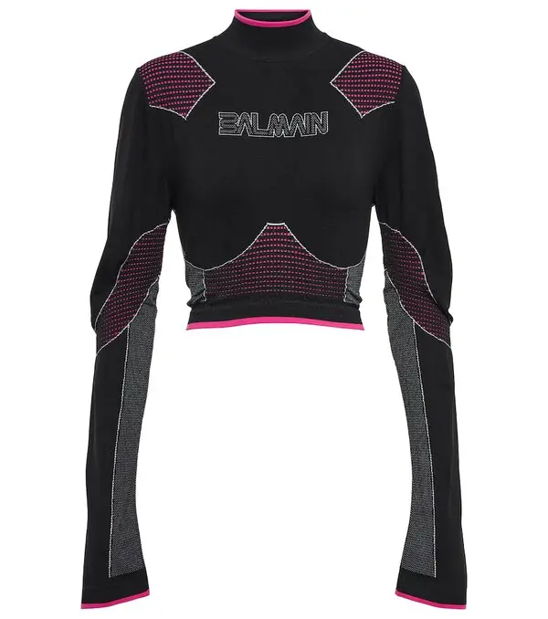 Balmain Logo Cropped Top