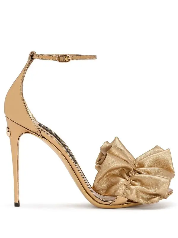 Dolce & Gabbana Ruched Metallic Sandals