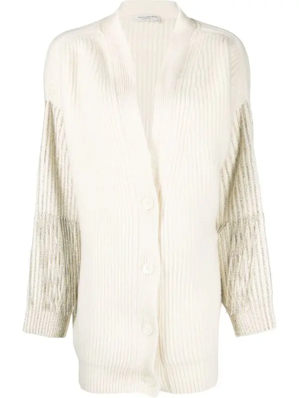 Philosophy Di Lorenzo Serafini Sequin-embellished Ribbed Knit Cardigan