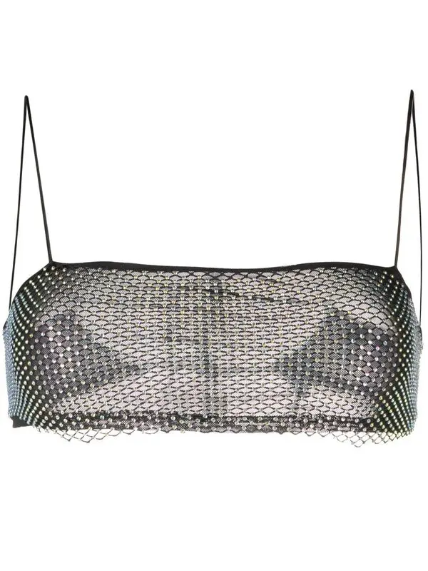 Remain Birger Christensen Strappy Crystal-embellished Crop Top