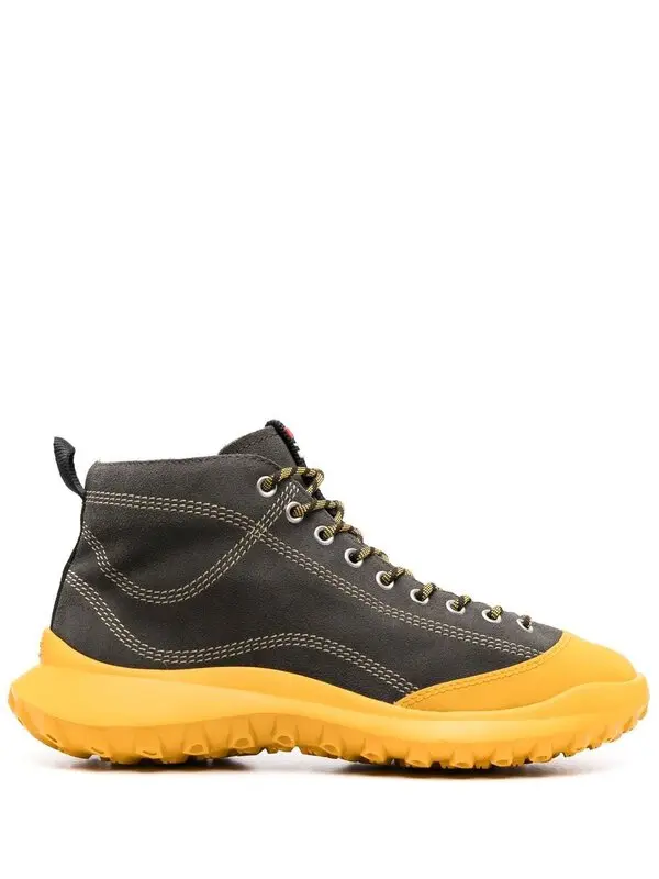 Camper Logo Colour-block Boots - Grey