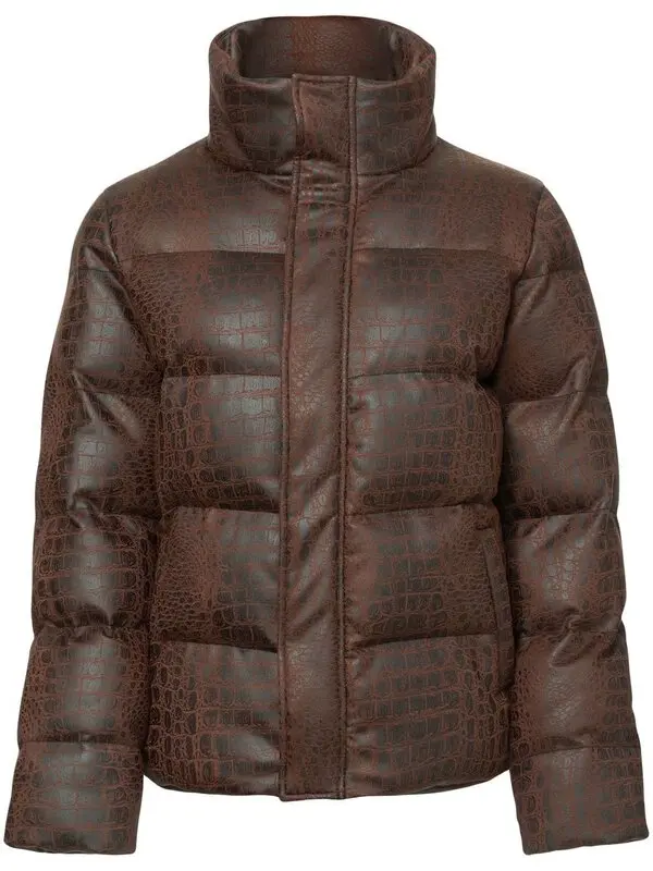 UNREAL FUR Crocodile-effect Padded Jacket