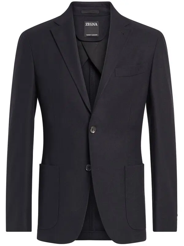Zegna Trofeo Single-breasted Cashmere Jacket - Black