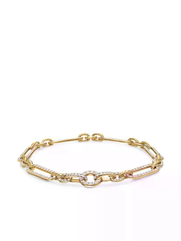 David Yurman 18kt Yellow Lexington Chain Diamond Bracelet - Gold