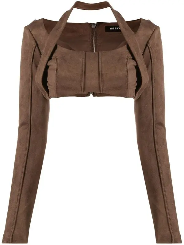 MISBHV Faux-suede Crop Top