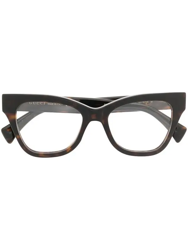 Gucci Tortoiseshell-effect Cat-eye Glasses
