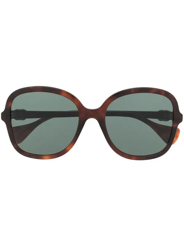 Gucci Square Frame Oversize Sunglasses - Brown | Editorialist