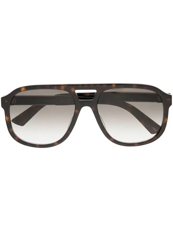 Gucci Pilot-frame Logo-plaque Sunglasses