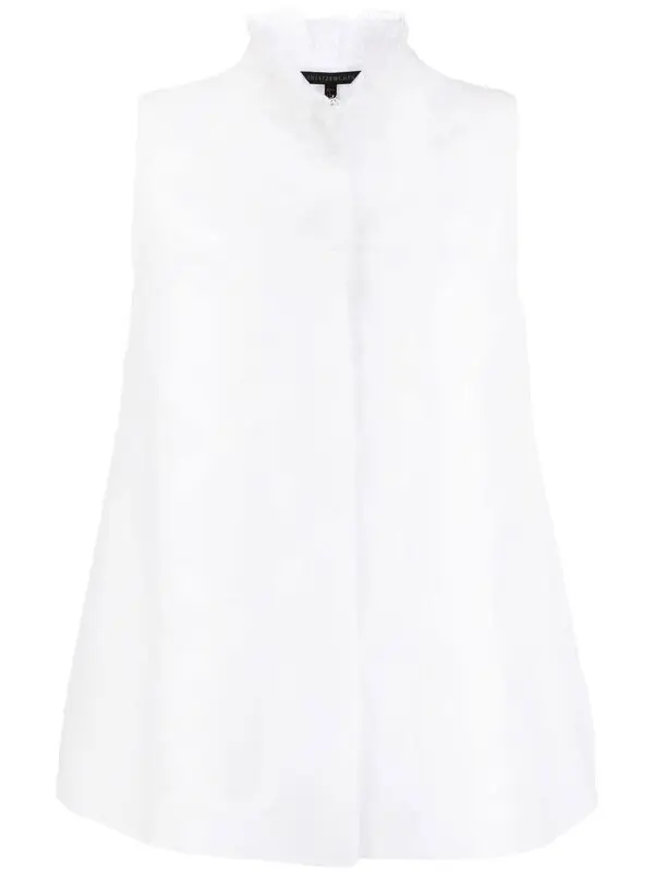 Shiatzy Chen Lace-trim Sleeveless Shirt - White