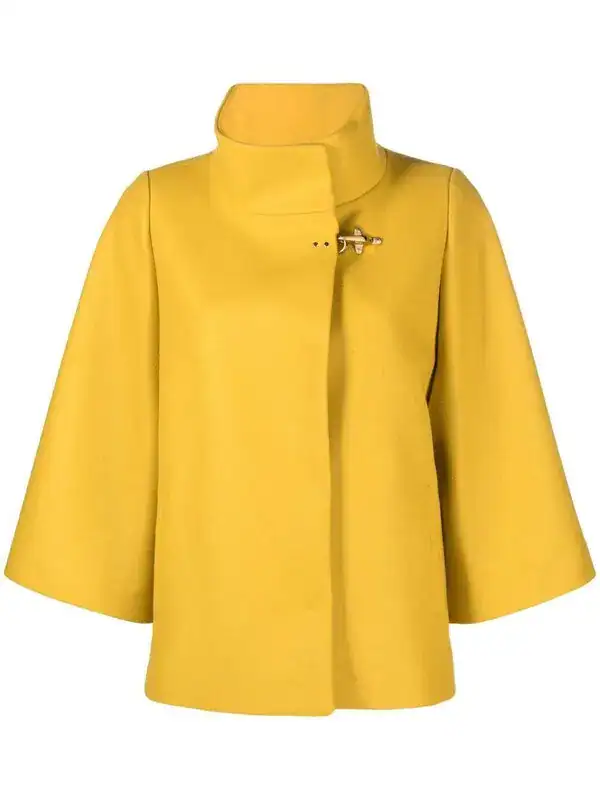FAY Funnelneck Oversized Jacket Yellow Editorialist