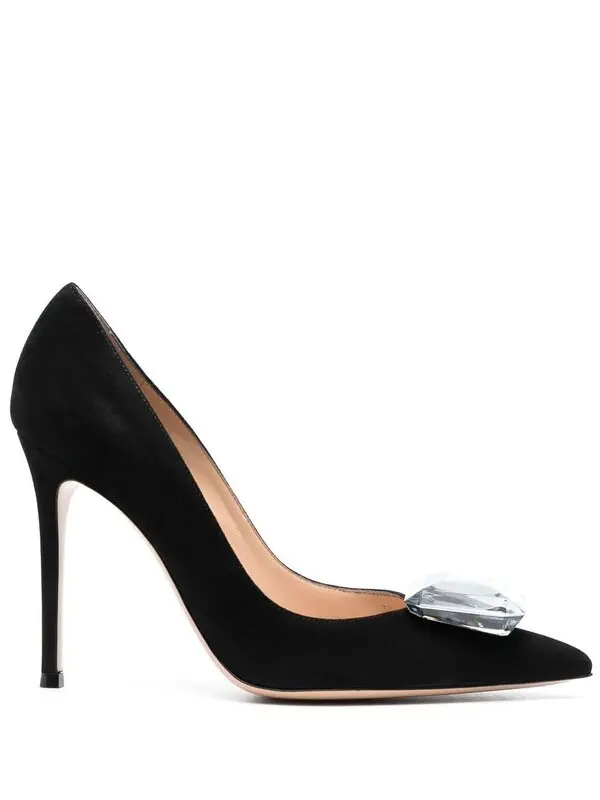 GIANVITO ROSSI Jaipur 105mm Suede Pumps - Black