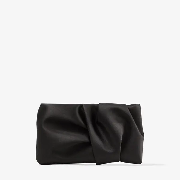 JIMMY CHOO Bonny Satin Clutch - Black