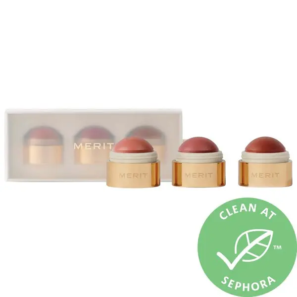 MERIT Mini Flush Balm Cream Blush Trio Set - One-color | Editorialist