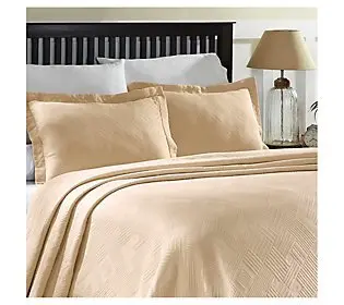 SUPERIOR Geometric Fret Cotton Scalloped Bedspe D Set Tw