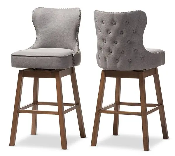 BAXTON STUDIO Gradisca Modern And Contemporary Upholstered Sw Ivel Barstool