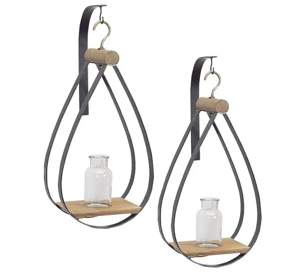 MELROSE International Hanging Bottle Vase Set Of Two