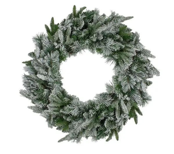 NORTHLIGHT Frosted Wreath W/pinecones