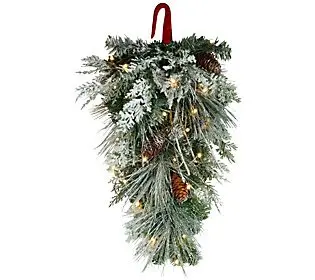 HAUTE DECOR 20' Snowfall Creek Prelit Chair Swag W/15 Led