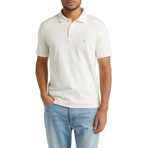 Rag & Bone Interlock Slim Fit Performance Polo - Ivory