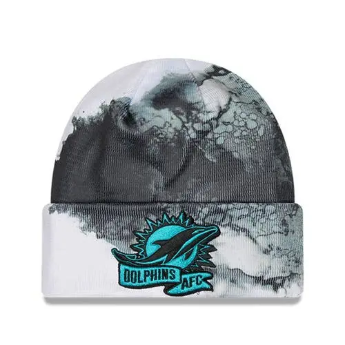 New Era Miami Dolphins 2022 Sideline Ink Dye Tonal Cuffed Knit Hat ...