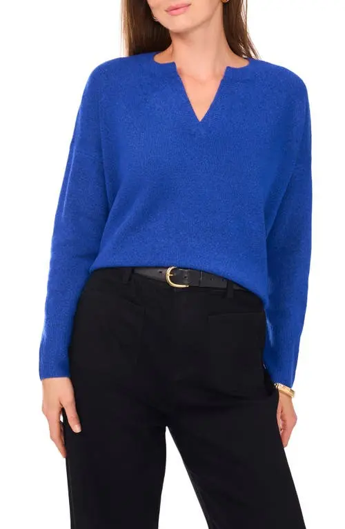 Vince Camuto Drop Shoulder V-neck Sweater - Deep Royal Blue