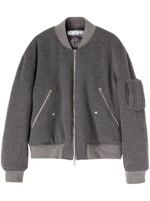 Off-White Embroidered-slogan Bomber Jacket