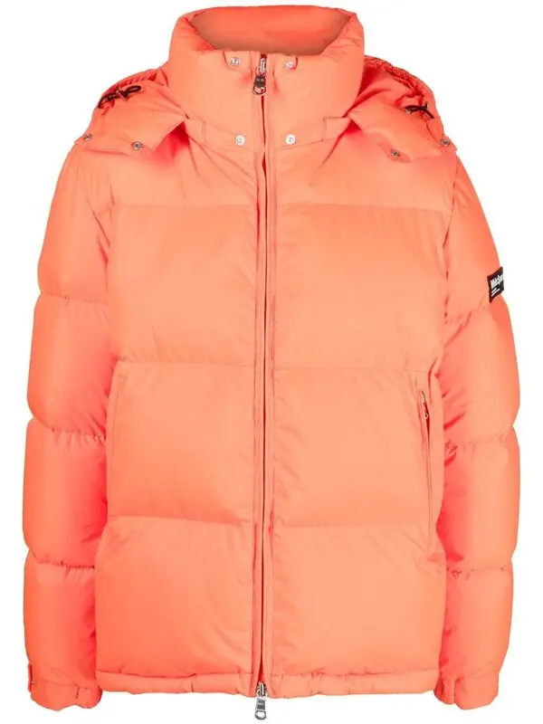 WHITE:SPACE Logo-patch Padded Jacket - Orange