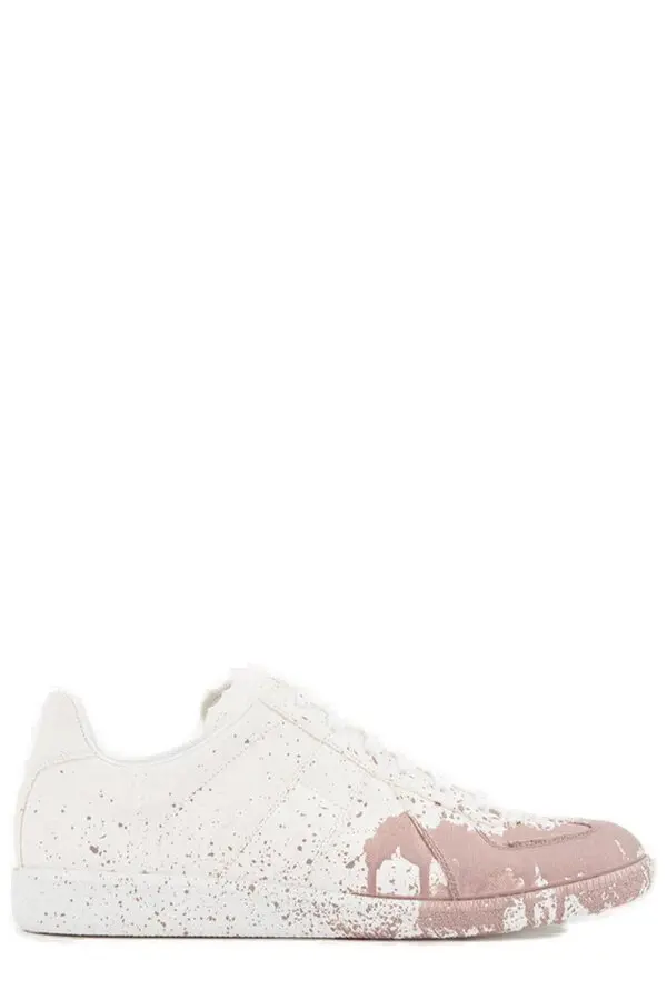 MAISON MARGIELA Paint Drop Sneakers White/roseate Editorialist